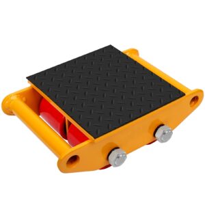 xcfdp machine skates, 6t machinery skate dolly, 13200lbs machinery moving skate, machinery mover skate with non-slip belt, heavy duty machine dolly skate for industrial moving equipment, yellow, 1pc