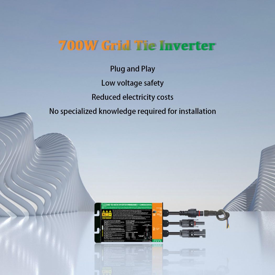 Y&H 700W Grid Tie Inverter MPPT Solar Input Voc34-46V AC90-140V Output for 24V 36V Solar Panel