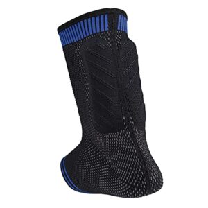 pro-tec athletics achilles sleeve with dual gel compression strips, black/blue, large (3708)