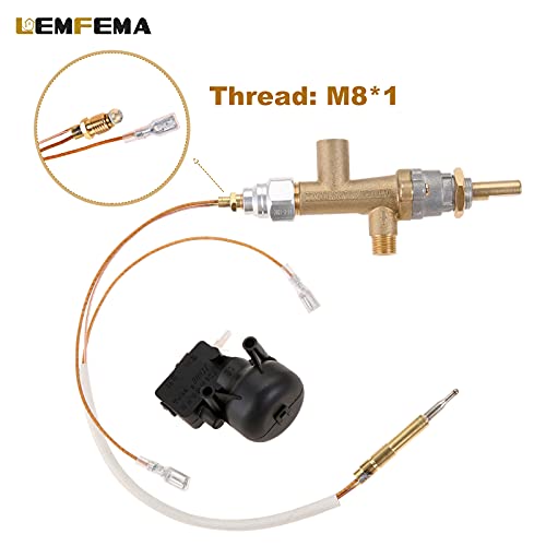 Lemfema Propane Gas Patio Heater Repair, Replacement Parts for Thermocouple Sensor & Dump Switch Controls Safety Kit,Main Control Valve with Pilot Port Kit