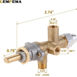 Lemfema Propane Gas Patio Heater Repair, Replacement Parts for Thermocouple Sensor & Dump Switch Controls Safety Kit,Main Control Valve with Pilot Port Kit