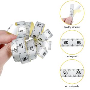 4 Size Workbench Ruler Adhesive Backed Tape Measure Waterproof Sticky Measuring Tape in 60 Inches/ 152 cm, 24 Inches/ 61 cm, 12 Inches/ 30 cm, 40 Inches/ 101 cm Ruler for Work