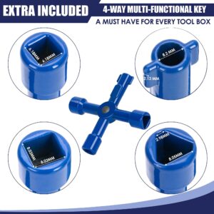 LOSTRONAUT Water Meter Key Wrench 17 Inch - Includes 4-Way Utility Tool and Plumbers Tape - Contractor Grade Curb Valve Tool for Main Shut Off