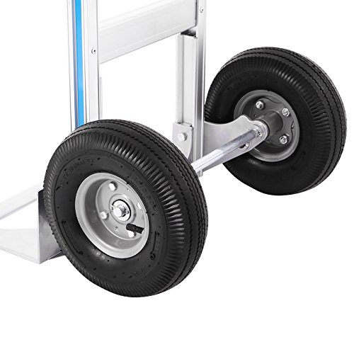 SmarketBuy Aluminum Hand Truck 1000LBS Capacity 2 in 1 Heavy Duty Hand Truck Convertible Folding with Nose Plate 4 Wheels Hand Truck Dolly