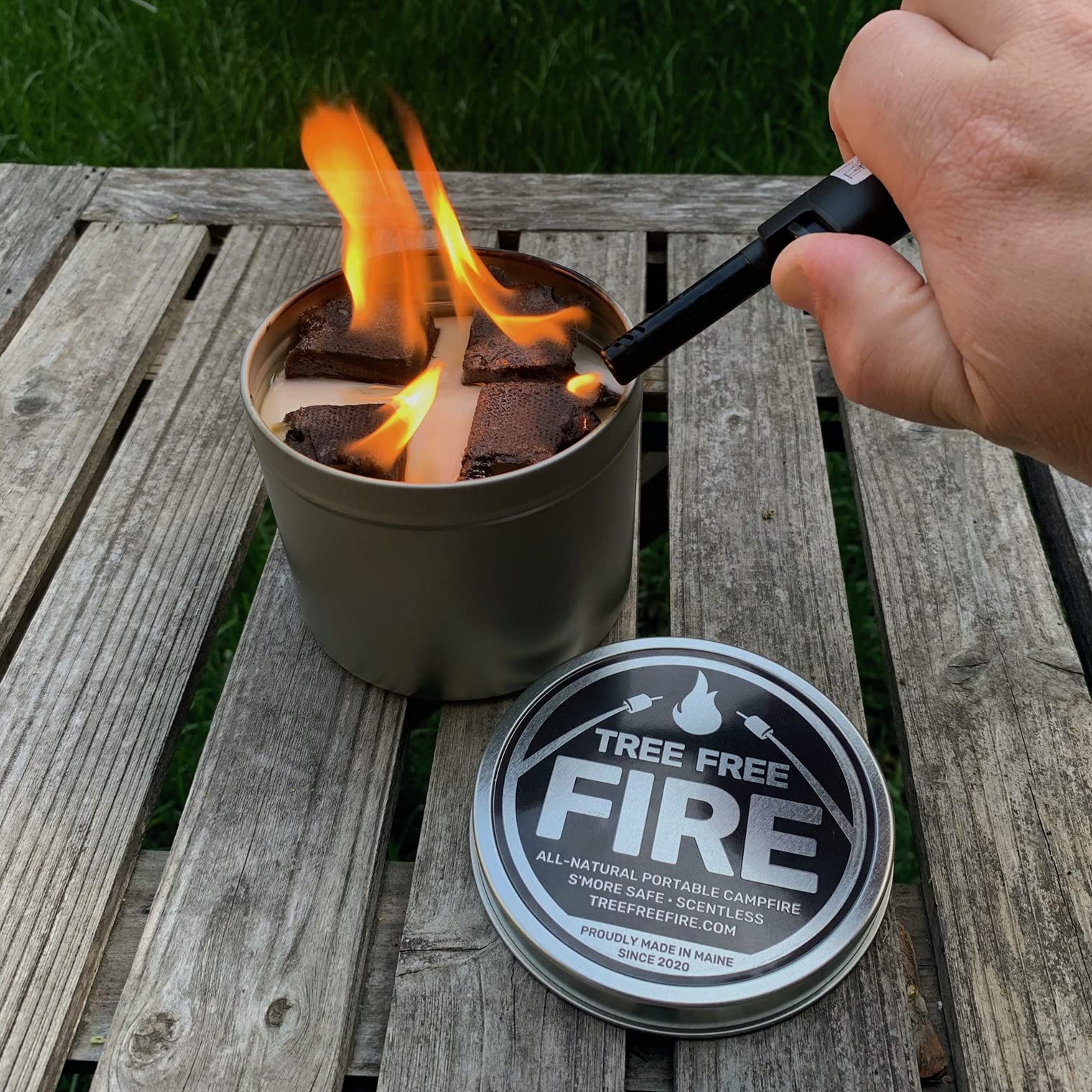 Tree Free Fire - Portable Tabletop Fire Pit - All Natural Alternative to Gel Fuel cans | Tabletop Fire Bowl, Perfect Outdoor Fireplace