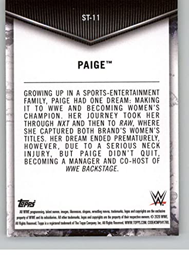 2020 Topps WWE Women's Division Superstar Transformations #ST-11 Paige Official World Wrestling Entertainment Trading Card in Raw (NM or Better) Condition