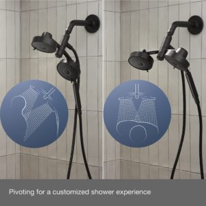 KOHLER 23219-CP Purist 2-in-1 Multifunction Shower Combo Kit, Rotating Showerhead with Handheld Shower Head, 2.5 GPM, Polished Chrome