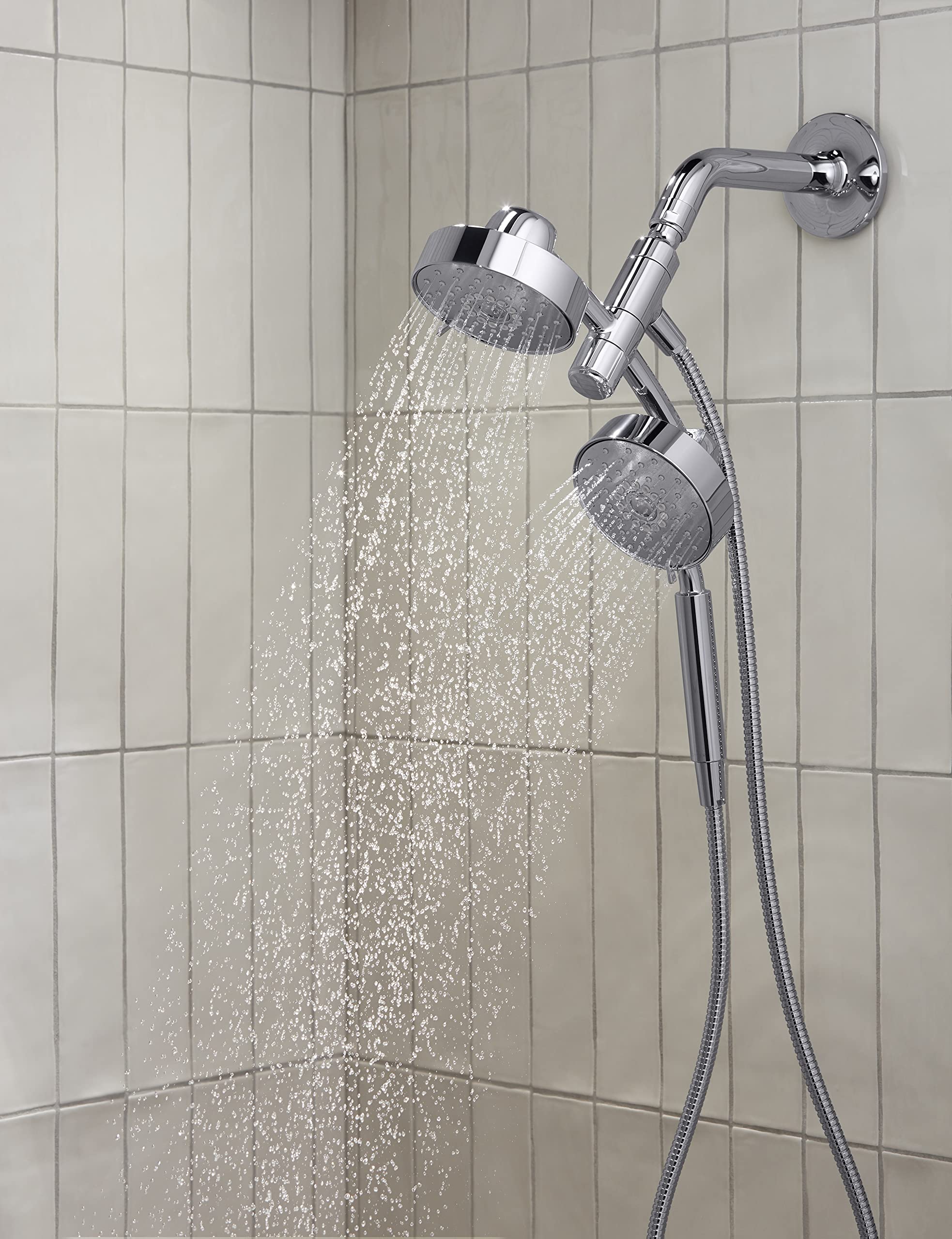 KOHLER 23219-CP Purist 2-in-1 Multifunction Shower Combo Kit, Rotating Showerhead with Handheld Shower Head, 2.5 GPM, Polished Chrome