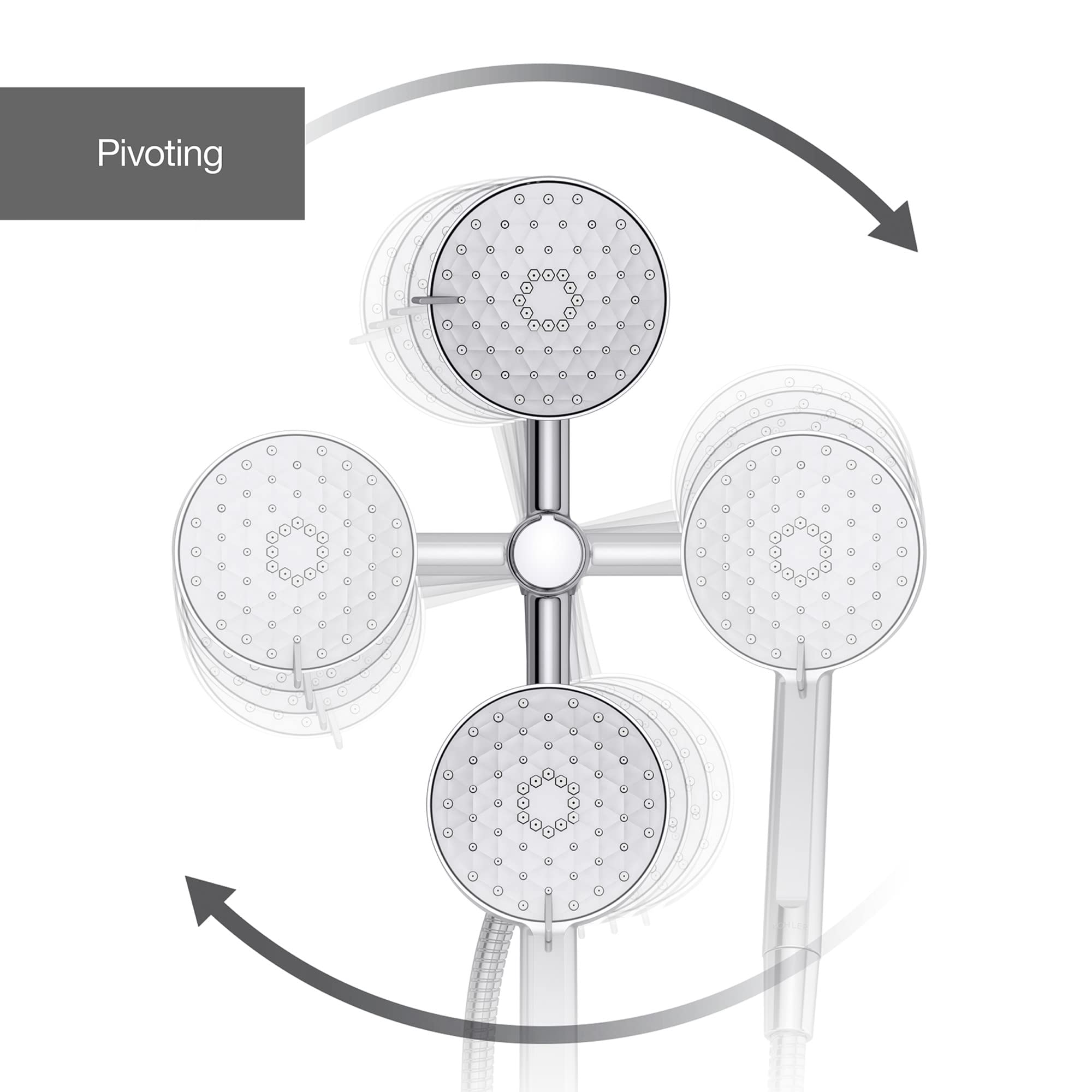 KOHLER 23218-G-CP Awaken 2-in-1 Multifunction Shower Combo Kit, Rotating Showerhead and Handshower Set, 1.75 GPM, Polished Chrome