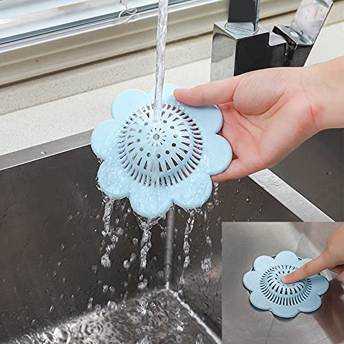 6PCS Drain Hair Catcher Shower Drain Covers Durable Silicone Hair Stopper,Bathtub and Shower Drain Protectors for Bathroom Bathtub and Kitchen