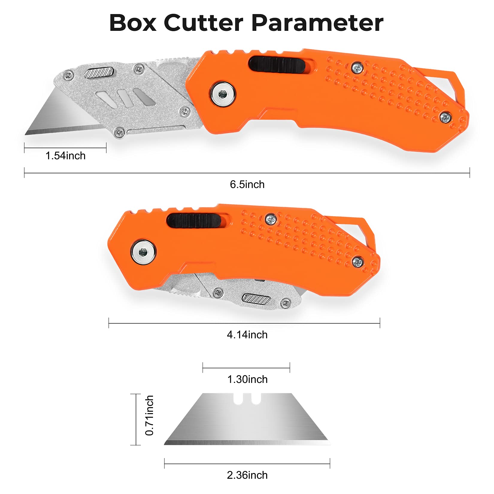 DIYSELF 2-Pack Box Cutter Knife, Pocket Knife, Extra 10 Blades Included, Folding Utility Knife for Carpet, Cardboard, Box, Cloth, Rope and Plastic, Box Cutters Heavy Duty for Men Women (Blue Red)