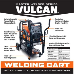 HFT Vulcan 350 Lbs. Capacity Welding Cart with Rugged Two-tier Shelf Vulcan