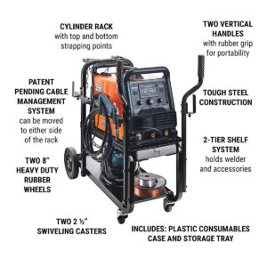 HFT Vulcan 350 Lbs. Capacity Welding Cart with Rugged Two-tier Shelf Vulcan