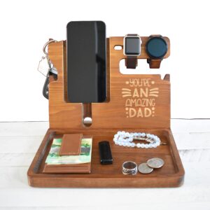 Father’s Day Gift from Daughter, Groomsmen Gift, Charging Station, Docking Station, Desk Organizer, Personalized Gift for Men, Unique Gift