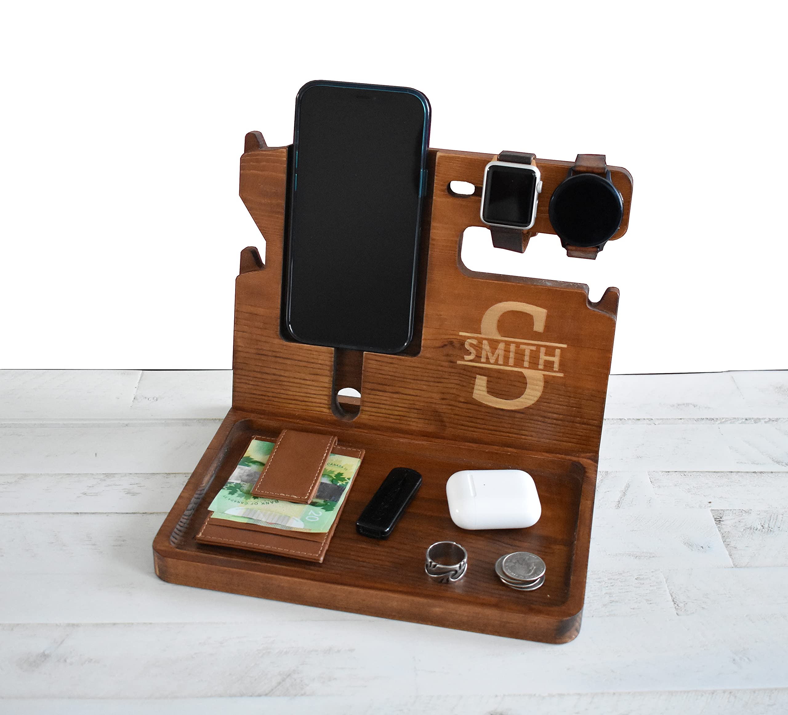 Father’s Day Gift from Daughter, Groomsmen Gift, Charging Station, Docking Station, Desk Organizer, Personalized Gift for Men, Unique Gift