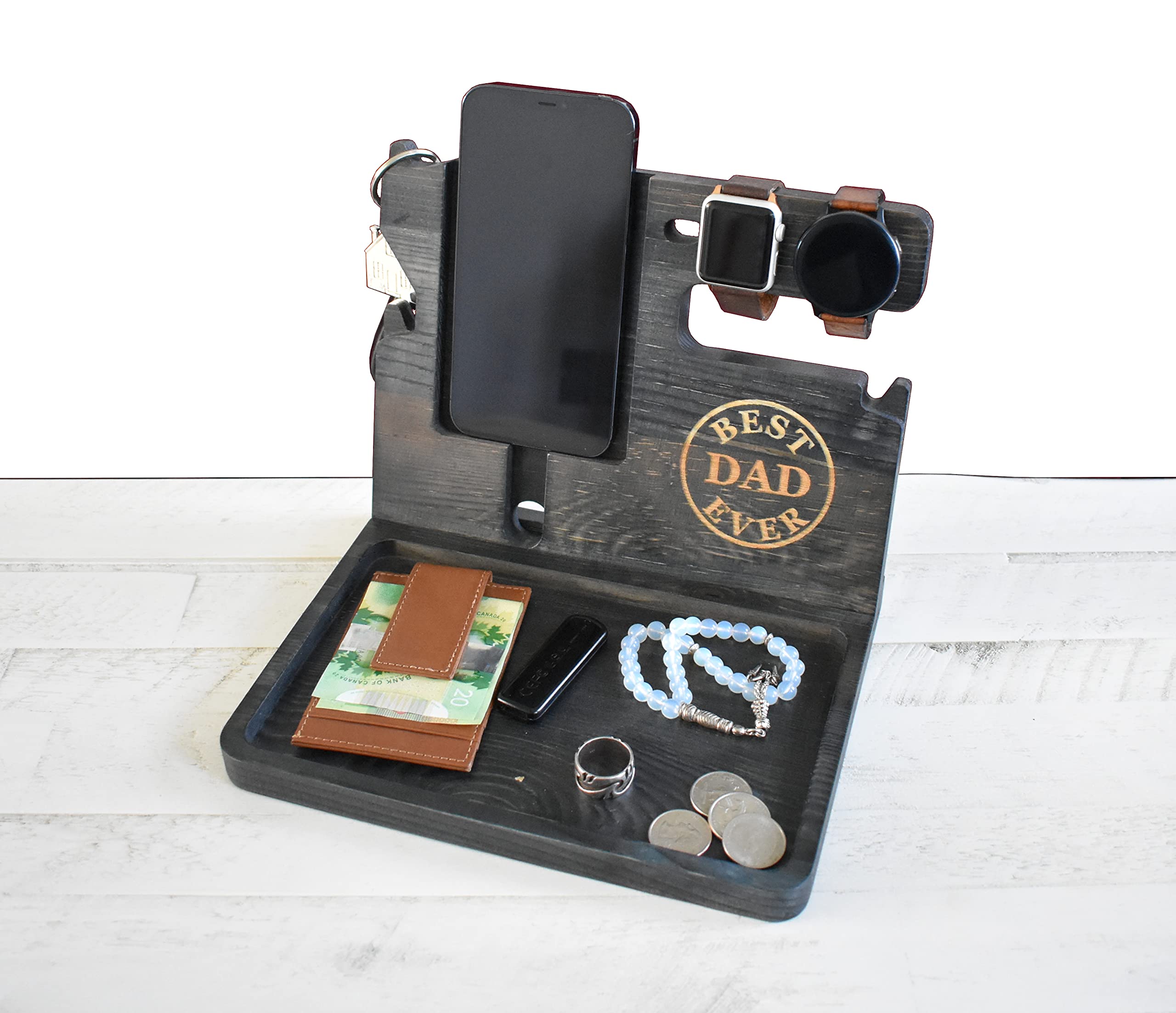 Father’s Day Gift from Daughter, Groomsmen Gift, Charging Station, Docking Station, Desk Organizer, Personalized Gift for Men, Unique Gift