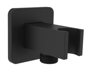 aquaiaw wall supply elbow with flange, solid brass, electroplate matte black. the product in review photos is not aquaiaw wall union. aquaiaw wall supply elbows are all by female inlet tapered 1/2 npt