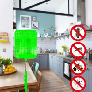 fecobyte 5PCS Telescopic Fly Swatter, Upgraded Manual Heavy Duty Plastic Flyswatter with Extendable Stainless Steel Pole