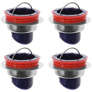 OSALADI 4 Pcs Floor Drain Odor Proof Core Drain Guard Sewer Backflow Preventer Deodorization Drain Plug Hair Stopper Hair Catcher for Kitchen Bathroom Laundry Dark Blue White