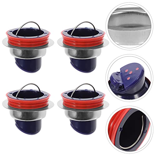 OSALADI 4 Pcs Floor Drain Odor Proof Core Drain Guard Sewer Backflow Preventer Deodorization Drain Plug Hair Stopper Hair Catcher for Kitchen Bathroom Laundry Dark Blue White