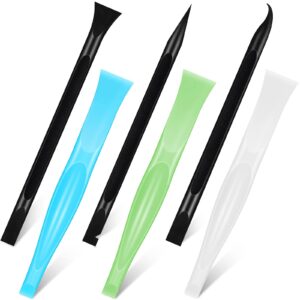 non-scratch plastic scraper tool carbon fiber plastic cleaning scraper tool pen-shaped scraper tool stiff scraper cleaning tool for kitchen sticker scratch cleaning (6, mixed color)