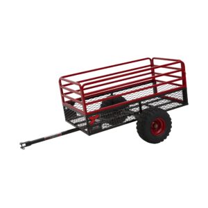 yutrax® hc1750 trailer, heavy-duty trailer, 1750 lb. load capacity, heavy-duty steel construction, haul 28 cub feet, minimal assembly, large flotation tires