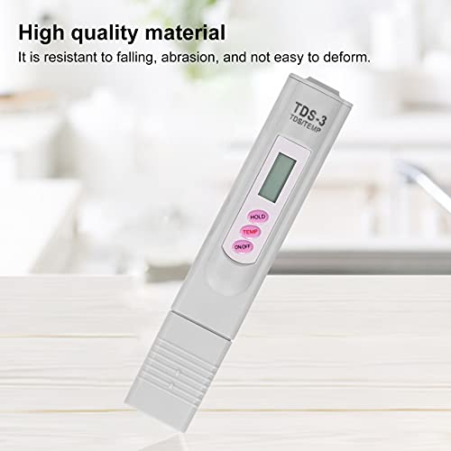 01 Digital Water Tester, 3 Measurement Modes LCD Digital 0-9990Ppm Water Quality Tester with Alloy Probe for Aquarium Swimming Pool for Drinking Water