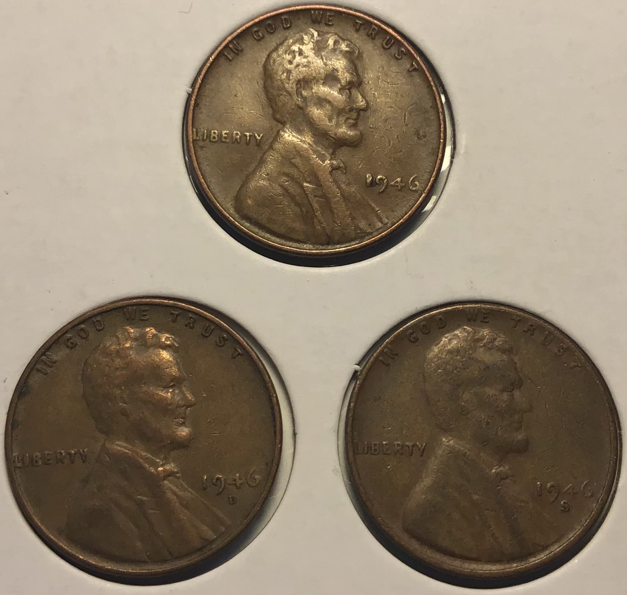 1946 P D S Lincoln Wheat Penny Cent PDS set Penny Seller Very Fine