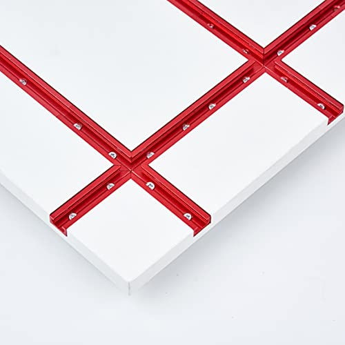 T Track 48" with Wood Screws-Double Cut Profile Universal T-Track with Predrilled Mounting Holes-T Track Woodworking-Fine Sandblast Anodized-Red Color-4PK