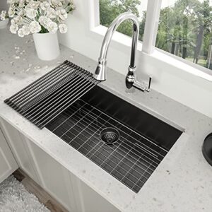 30 Inch Black Undermount Kitchen Sink - Beslend 30"x18"x10" Gunmetal Black Stainless Steel Kitchen Sink 16 Gauge 10 Inch Deep Single Bowl Basin