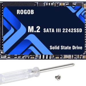 ROGOB 512GB M.2 SATA SSD 2242 NGFF B&M Key Internal Solid State Drive 6Gb/s for Desktop Laptop PC