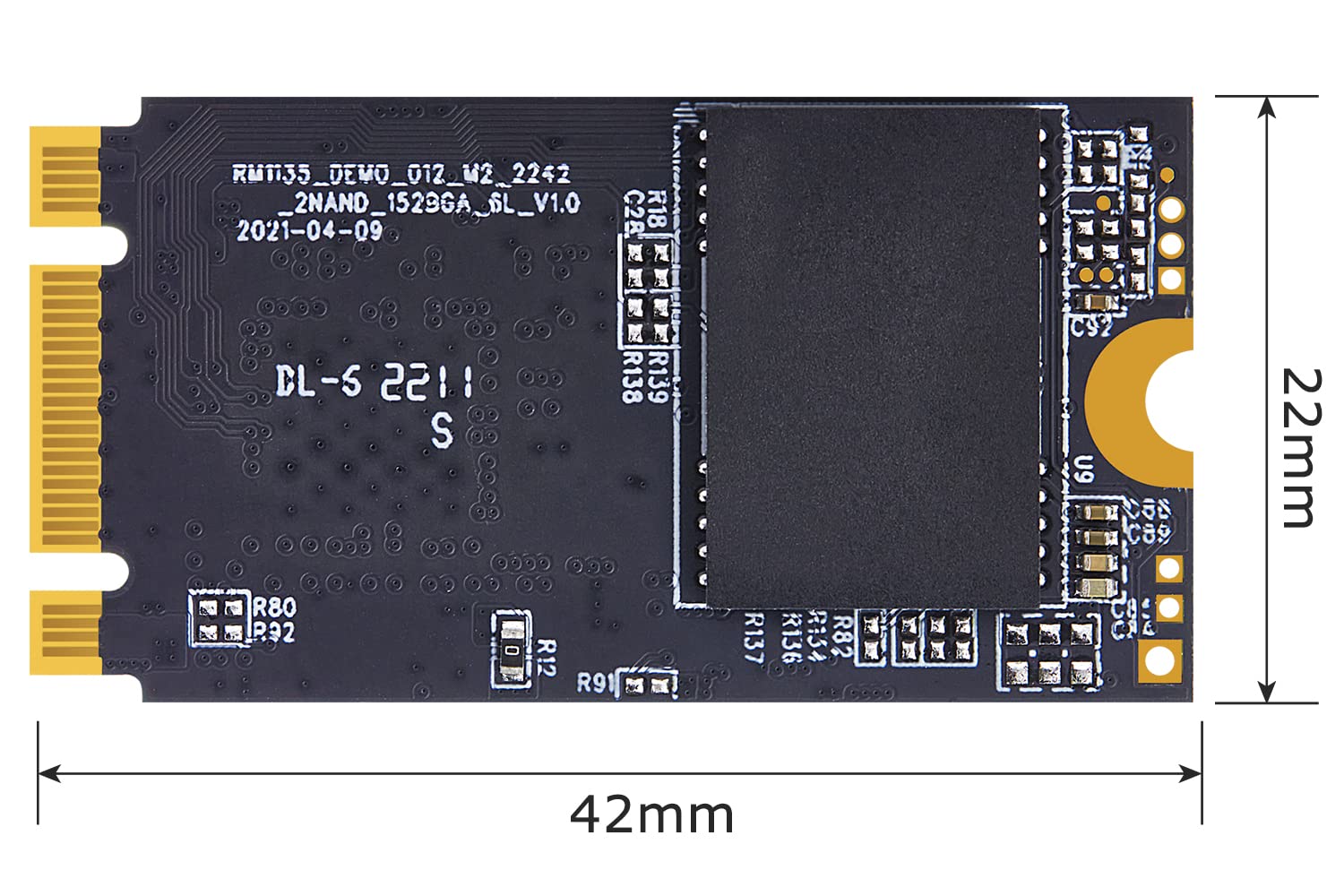 ROGOB 512GB M.2 SATA SSD 2242 NGFF B&M Key Internal Solid State Drive 6Gb/s for Desktop Laptop PC