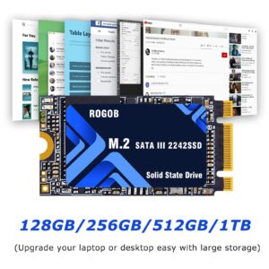 ROGOB 512GB M.2 SATA SSD 2242 NGFF B&M Key Internal Solid State Drive 6Gb/s for Desktop Laptop PC