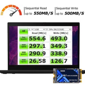 ROGOB 512GB M.2 SATA SSD 2242 NGFF B&M Key Internal Solid State Drive 6Gb/s for Desktop Laptop PC