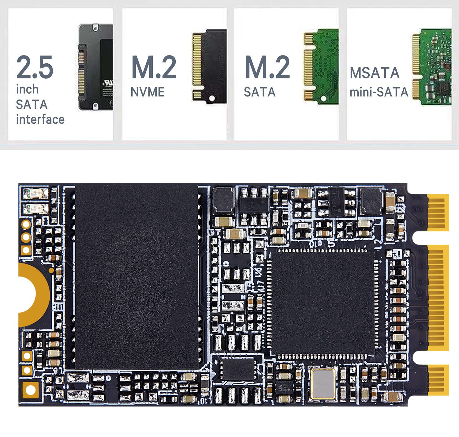 ROGOB 512GB M.2 SATA SSD 2242 NGFF B&M Key Internal Solid State Drive 6Gb/s for Desktop Laptop PC