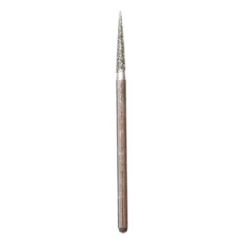 Pirhosigma 9 pcs Diamond Burr Engraving Pointed Needle Bits Grinding Mounted Point Carving Polishing for Rotary Tool Replacement (0.5~4 mm)