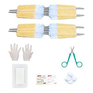 israeli first aid emergency laceration closure kit for lacerations and cuts, 10 piece set