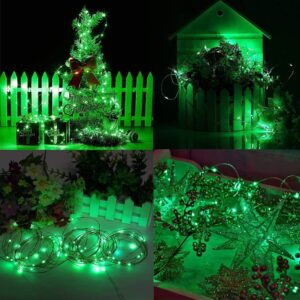 YEGUO 4 Pack Solar Christmas Lights Outdoor Waterproof, Each 100 LED 33ft Solar String Lights, 8 Modes Blue Solar Fairy Lights