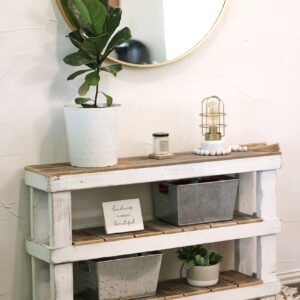 Three Tier Slatted Console (White Combo)