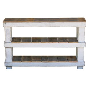 Three Tier Slatted Console (White Combo)