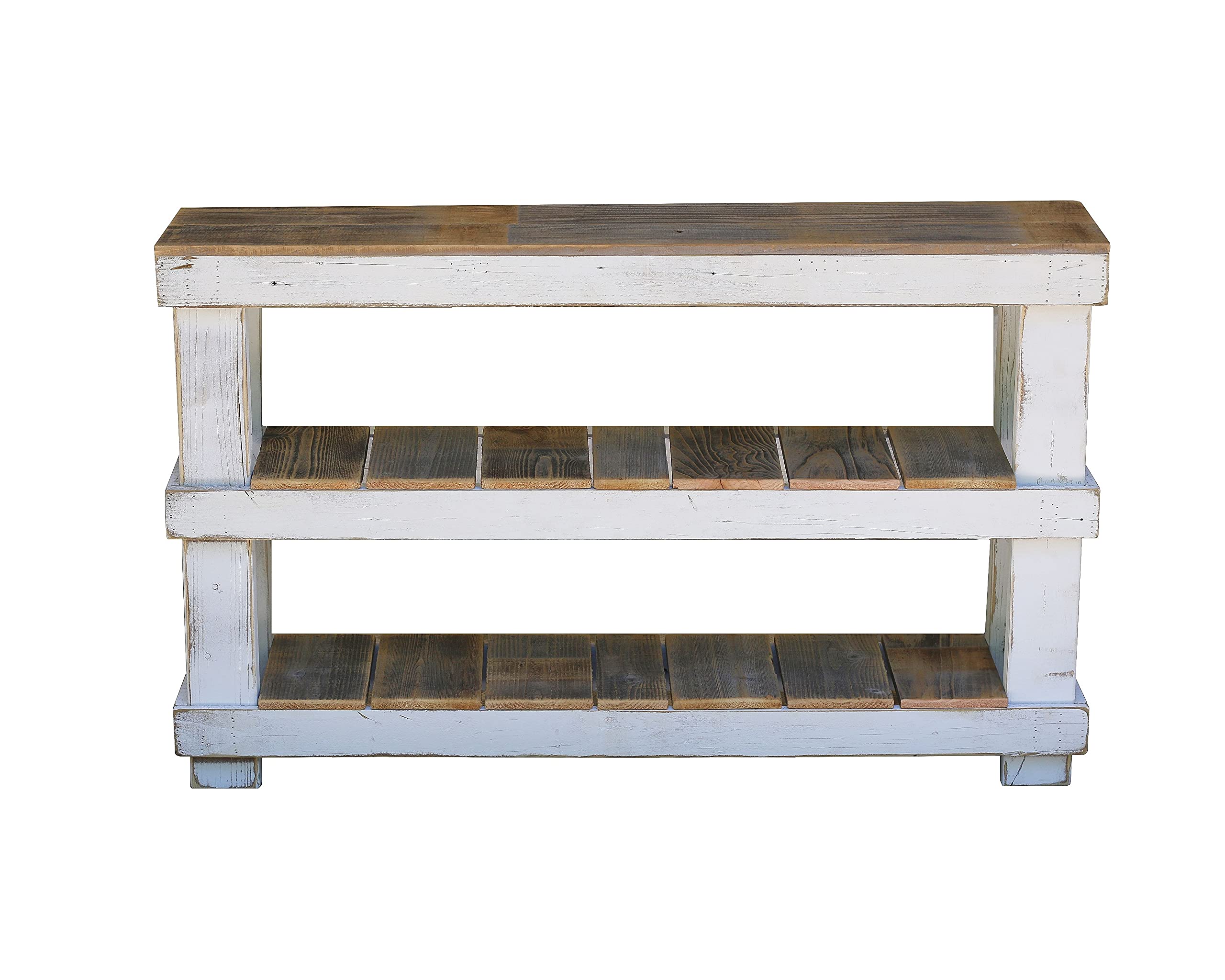 Three Tier Slatted Console (White Combo)