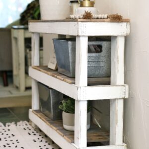 Three Tier Slatted Console (White Combo)