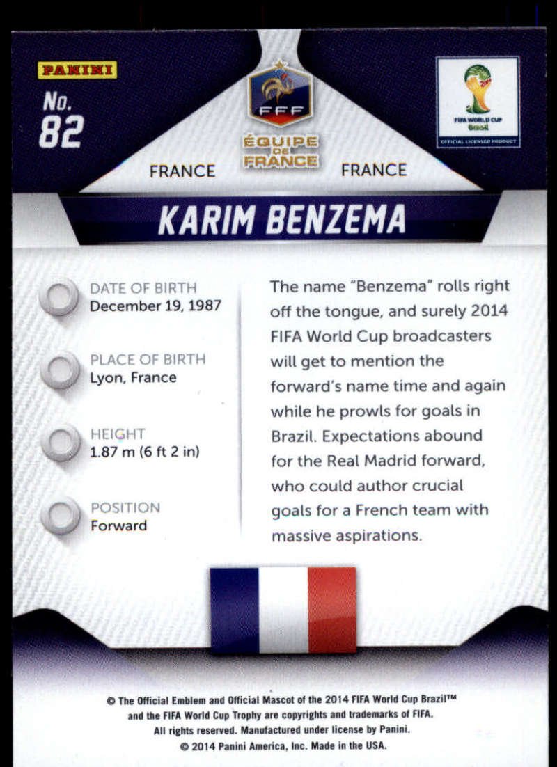 Soccer Soccer 2014 Panini World Cup Prizm #82 Karim Benzema NM-MT+