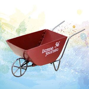 Hemoton Box Wheelbarrow Miniature Wheelbarrow Decor Bicycle Planter Metal Succulent Pots Metal Standing Planter Decorative Garden Planter Mini Succulent Pot Rack Man Indoor Small Metal