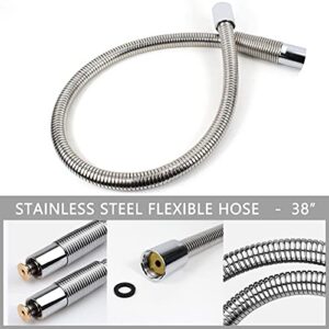 AGAHPAY Pre Rinse Hose Commercial Sink Sprayer Hose Commercial Faucet Parts Replacement Kit 38" Flexible Hose for Commercial Faucet Sprayer, Stainless Steel Sprayer Hose for Commercial Faucet