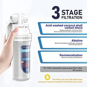 Frizzlife Reverse Osmosis System - Tankless 400 GPD Drinking Water Filtration System, Quick Twist Under Sink RO Filter - with one Extra TD-9 Alkaline Filter