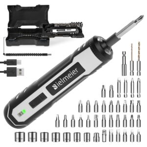 bielmeier 4v rechargeable cordless electric screwdriver kit, 44 accessories plus flex shaft, 6 torque settings, 5nm, led light, rechargeable battery power electric screwdrive corrdless for daily work