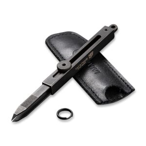 civivi tweezers precision for splinters, retractable tweezers with leather sheath for men edc easy keychain carry, tac-n-tweeze tweezers designed by bob terzuola c19062b-a