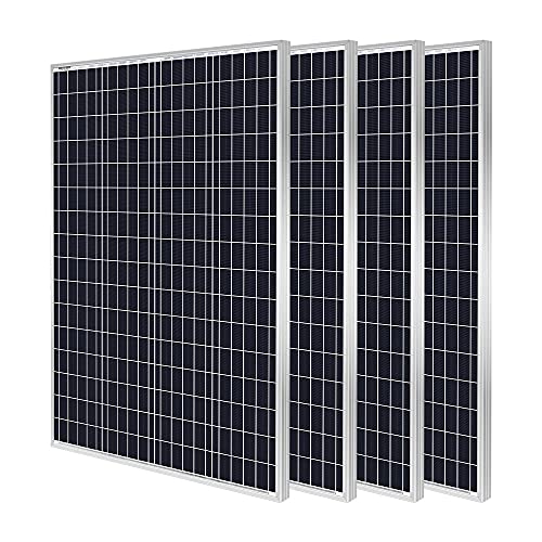 HQST 100W 12V 9BB Monocrystalline Solar Panel,Compact Size Module with Up to 23% High Efficiency,Grade A+ Cells,IP65 Waterproof for RVs,Motorhomes,Cabins,Marine,Boat,31.8 x 20.9 x 1.18 in(New Version)