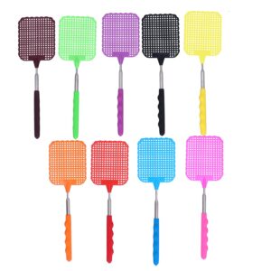 wosune retractable fly racket, fly swatter retractable with stainless steel rod for home for office for outdoor for camping